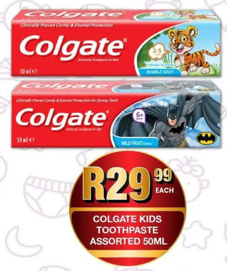 Colgate kids toothpaste assorted 50 ml offer at Take 'n Pay