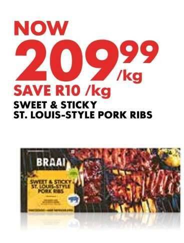 Sweet & Sticky St. Louis-Style Pork Ribs offer at Woolworths