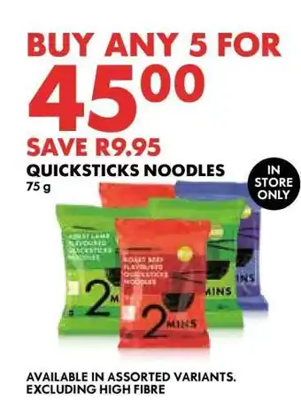 QUICKSTICKS NOODLES offer at Woolworths