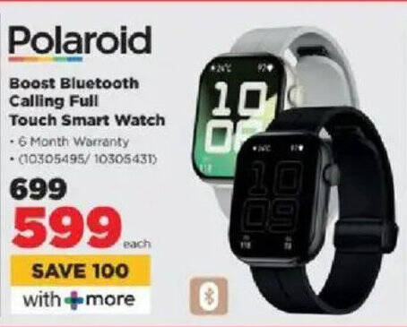 Polaroid Boost Bluetooth Calling Full Touch Smart Watch offer at HiFi Corp