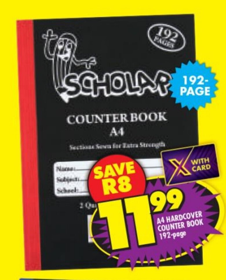 A4 Hardcover Counter Book 192 page Offer At Shoprite A4 Hardcover Counter Book 192 page Offer At Shoprite