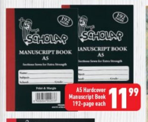 A5 Hardcover Manuscript Book 192-Page each offer at Shoprite