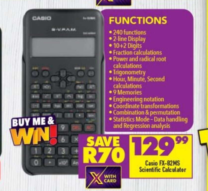Casio FX 82MS Scientific Calculator Offer At Shoprite