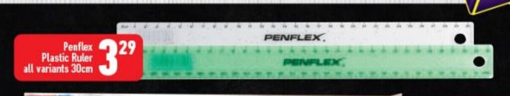 Penflex Plastic Ruler All Variants 30cm offer at Shoprite