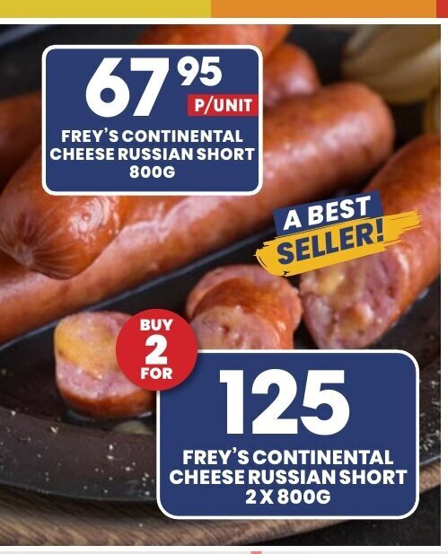 Frey's Continental Cheese Russian Short 800g offer at Econo Foods