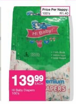 Hi Baby Diapers 100's offer at Save
