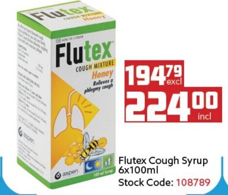 Flutex Cough Syrup 6x100ml offer at Africa Cash and Carry