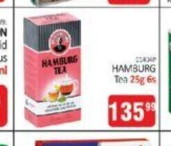 hamburg Tea 25g 6s offer at KitKat Cash and Carry