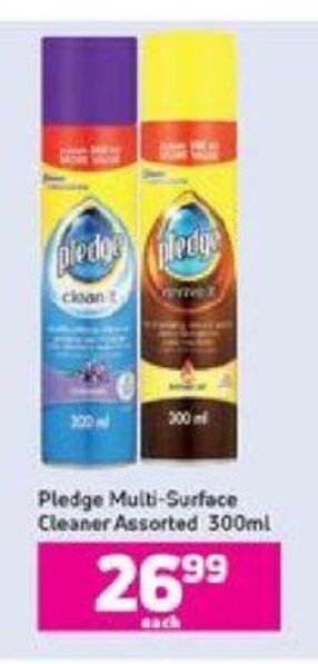 Pledge Multi-Surface Cleaner Assorted 300ml offer at Game