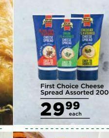 First choice cheese spread offer at Food Lover's Market