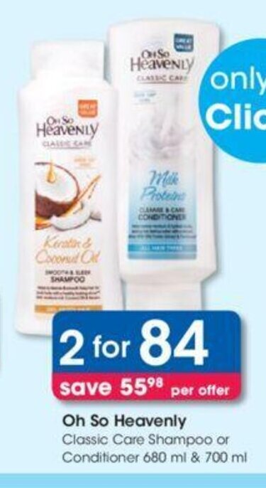 Oh So Heavenly Classic Care Shampoo or Conditioner 680 ml & 700 ml ...