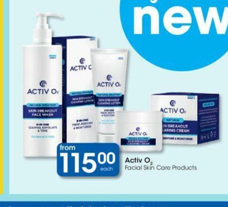 Activ O2 Facial Skin Care Products offer at Clicks