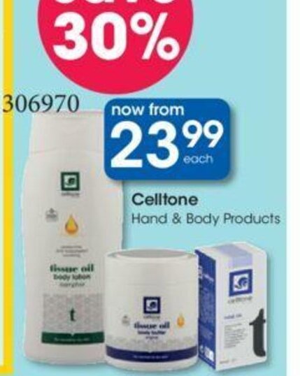 Celltone Hand & Body Products offer at Clicks
