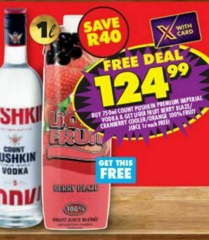 Pushkin vodka offer at Shoprite