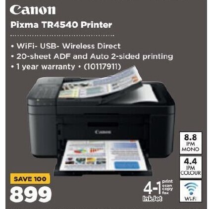 Canon - Pixma TR4540 Printer offer at HiFi Corp