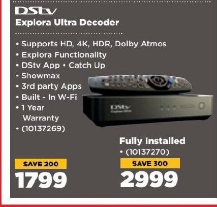 DSTV - Explora Ultra Decoder 10137269 offer at HiFi Corp