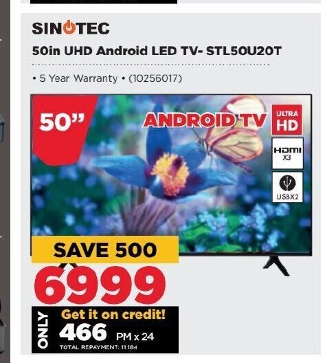 Sinotec - 50in UHD Android LED TV-STL50U20T offer at HiFi Corp