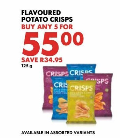 Flavoured Potato Crisps 5x125g offer at Woolworths