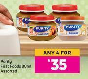 Purity First Foods Assorted-For Any 4 x 80ml offer at Game