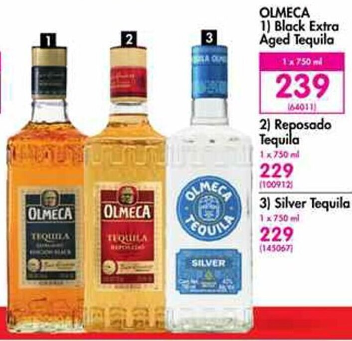 Olmeca Black Extra Aged Tequila 750ml offer at Makro’s liquor
