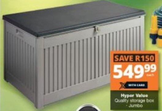 Hyper Value Quality Storage Box Jumbo offer at Checkers