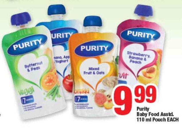 Purity Baby Food 110ml offer at OK Foods
