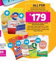 Sunfoil Sunflower Oil 2L, Huletts Brown Sugar 3kg & Snowflake Cake ...