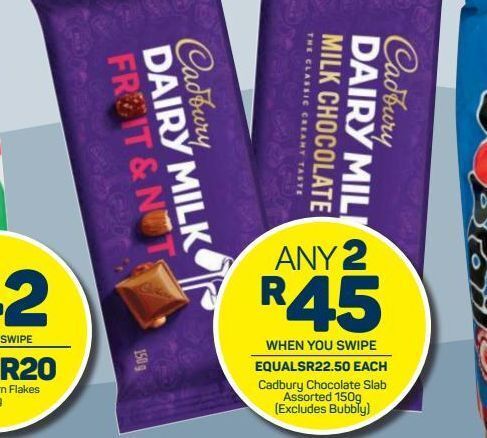Cadbury chocolate 2 offer at Pick n Pay