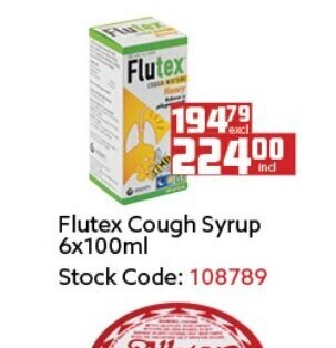 Flutex Cough Syrup 6x100ml offer at Africa Cash and Carry
