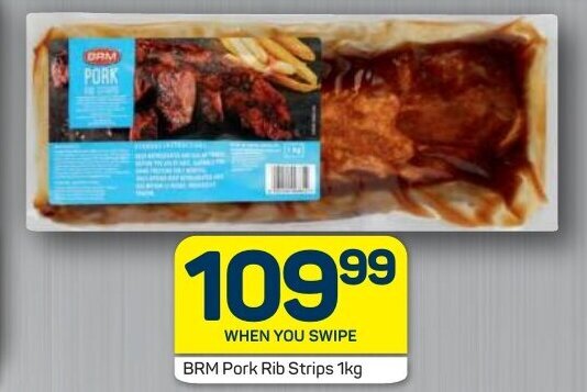BRM Pork Rib Strips 1kg offer at Pick n Pay