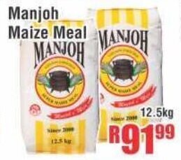 Manjoh Maize Meal 12.5kg offer at Devland Cash And Carry