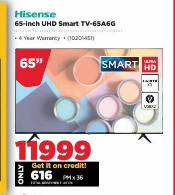 65-inch uhd smart tv-65a6g offer at HiFi Corp