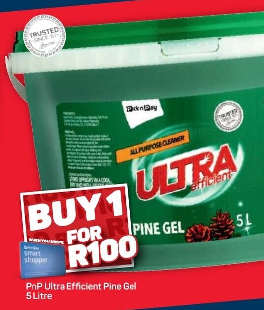 PnP Ultra Efficient Pine Gel 5 Litre offer at Pick n Pay