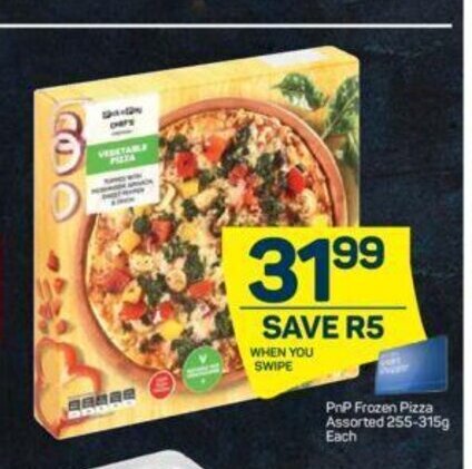 PnP Frozen Pizza Asstd 255-315g offer at Pick n Pay