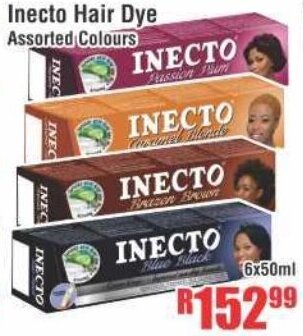 Inecto Hair Dye Assorted Colours 6x50ml offer at Devland Cash And Carry