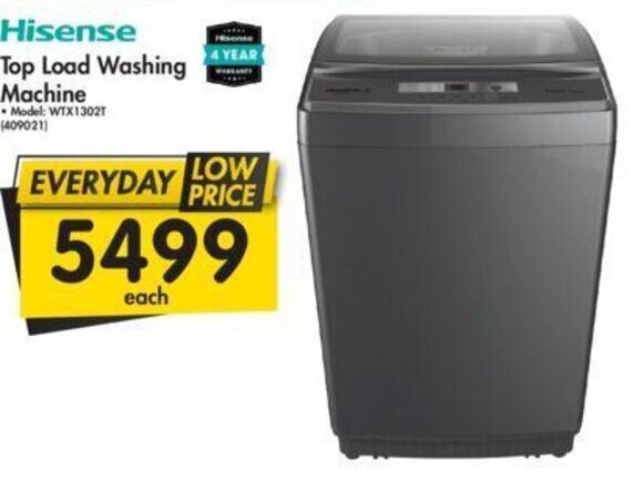 Hisense Top Load Washing Machine offer at Makro