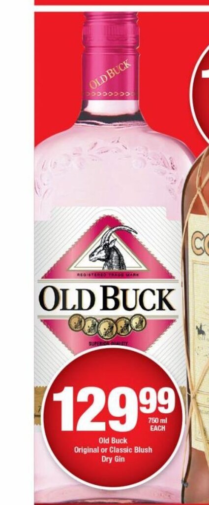 Old Buck Original or Classic Blush Dry Gin 750 ml offer at OK Liquor