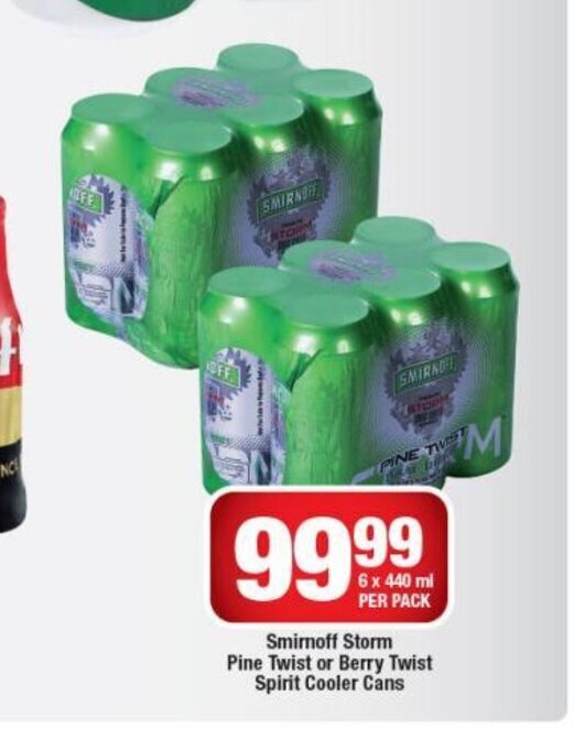 Smirnoff Storm Pine Twist or Berry Twist Spirit Cooler Cans 6 x 440ml ...
