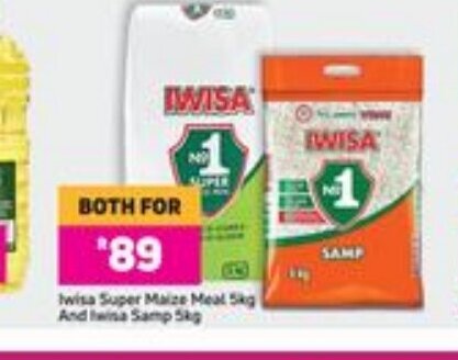 Iwisa Super Maize meal 5kg And Iwisa Samp 5kg offer at Game
