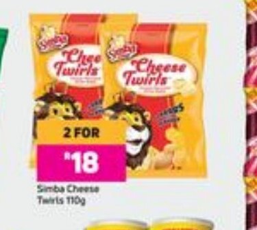 Simba Cheese Twirls 110g offer at Game