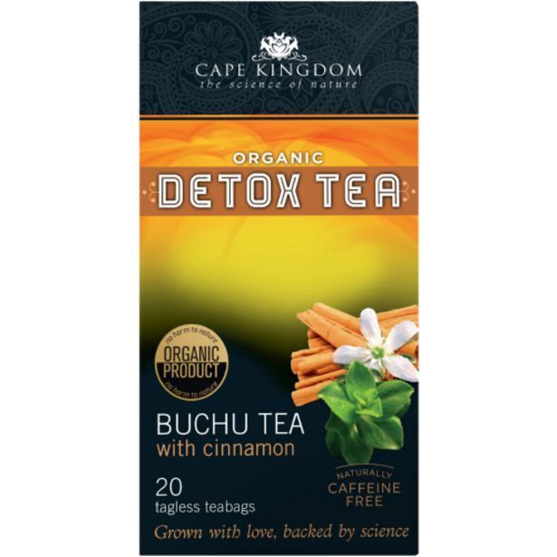 Organic detox buchu tea cinnamon 20 teabags offer at Clicks