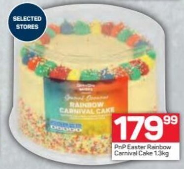PnP Easter Rainbow Carnival Cake 1.3kg offer at Pick n Pay