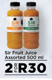 Sir Fruit Juice Assorted-For 2 x 500ml offer at Food Lover's Market