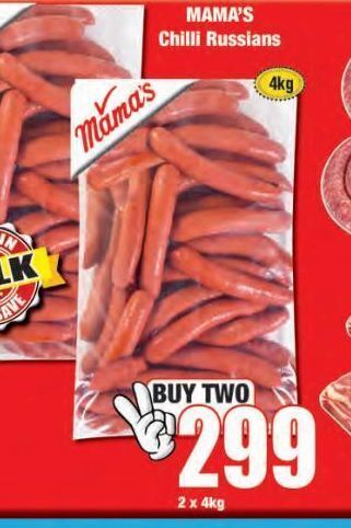 Mama's chilli russians 2 offer at Boxer