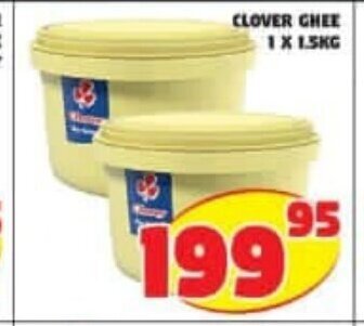 Clover Ghee 1 x 1.5kg offer at Yarona Cash And Carry