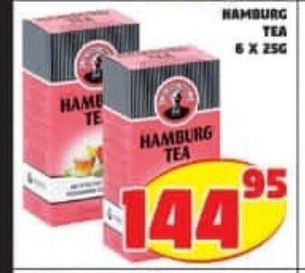 Hamburg Tea 6 x 25g offer at Yarona Cash And Carry