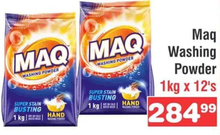 Maq Washing Powder 1kg x 12's offer at Advance Cash n Carry