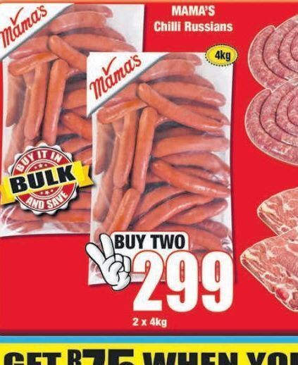 Mama's chilli russians 2 offer at Boxer