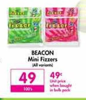 BEACON Mini Fizzers (All Variants) 100's offer at Makro