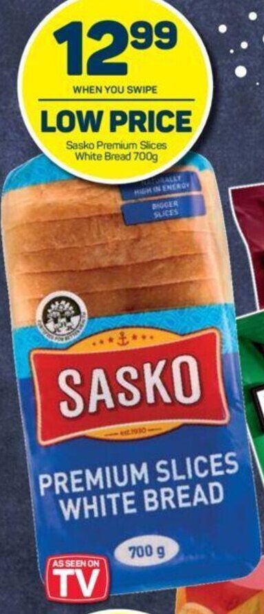 Sasko Premium Slices White Bread 700g offer at Pick n Pay
